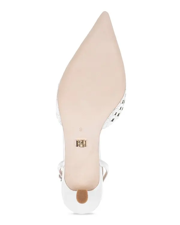 Badgley Mischka Omelia Studded Pumps - White Patent