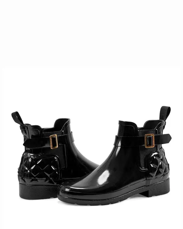 Hunter Refined Quilted Rubber Chelsea Boots