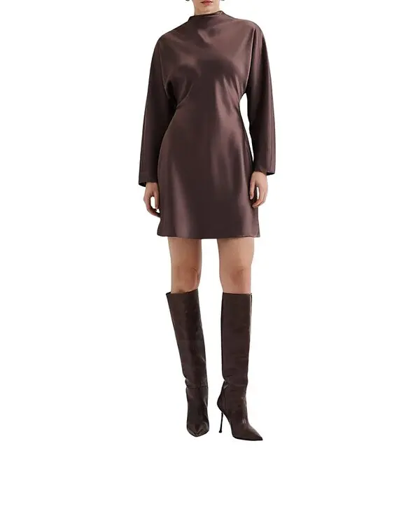 MALINA Zora Barrel Long Sleeve Mini Dress
