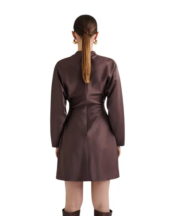 MALINA Zora Barrel Long Sleeve Mini Dress