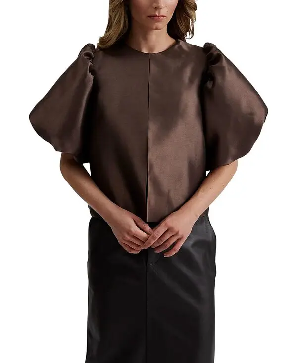 MALINA Cleo Blouse Balloon Sleeve - Chocolate