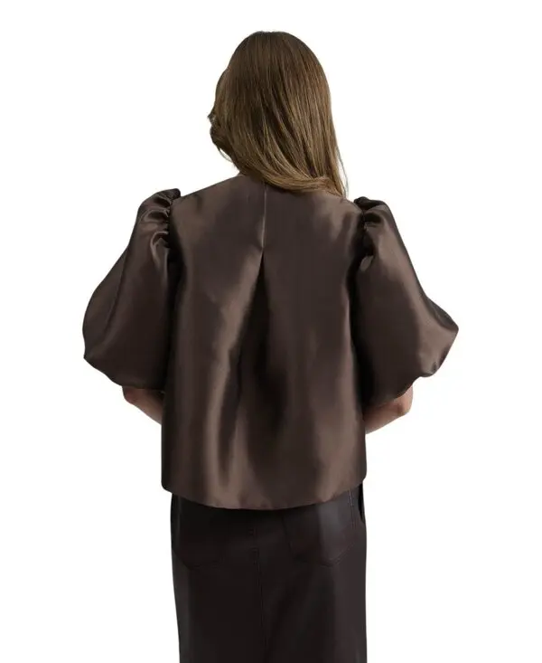 MALINA Cleo Blouse Balloon Sleeve - Chocolate