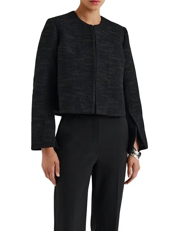MALINA Ruthie Cropped Boucle Blazer - Black