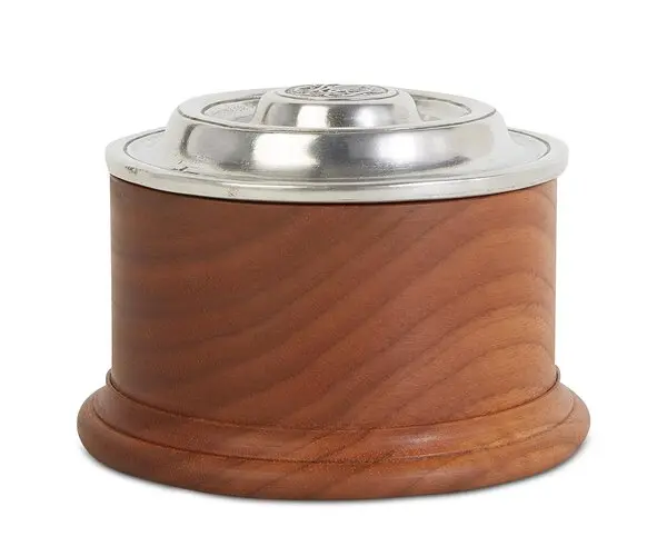 MATCH Wood And Pewter Salt Cellar
