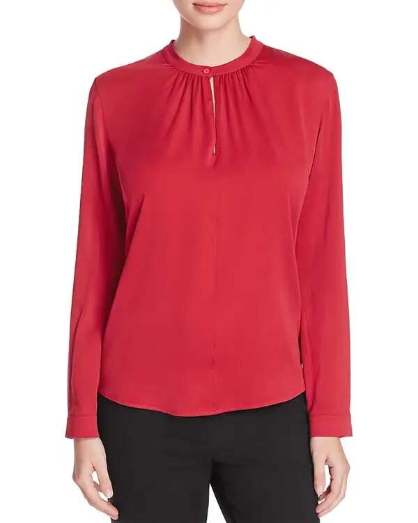 Max Mara Silk Keyhole Shirt - Fuchsia