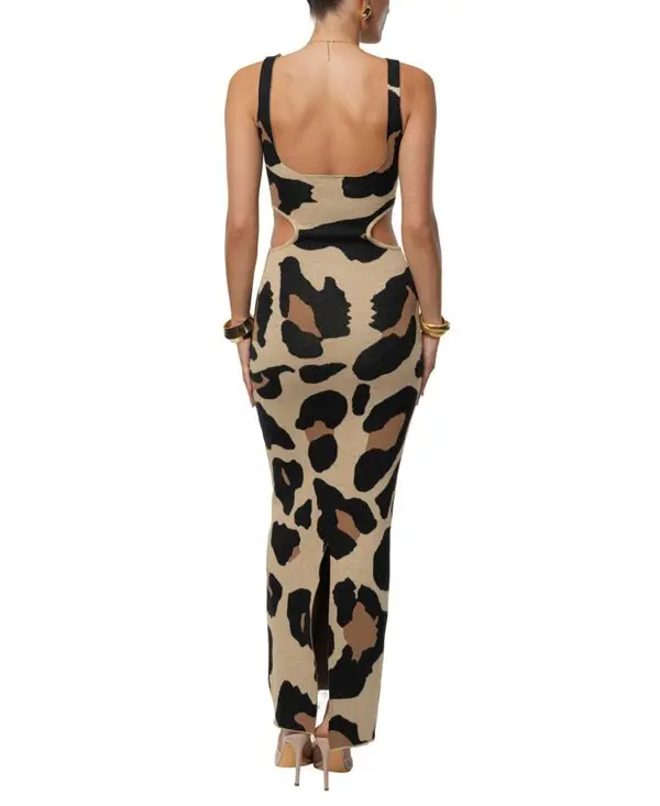 JLUXLABEL Zahara Print Cut-out Maxi Dress