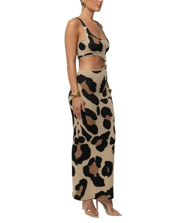 JLUXLABEL Zahara Print Cut-out Maxi Dress