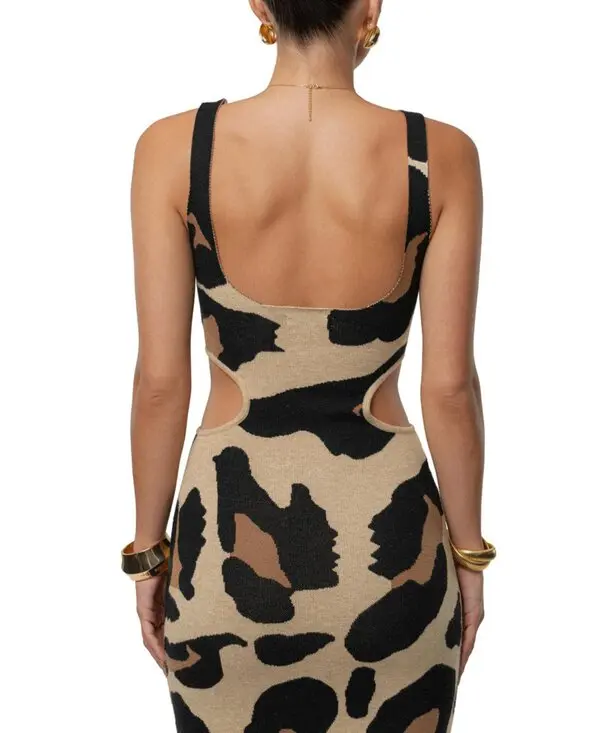 JLUXLABEL Zahara Print Cut-out Maxi Dress