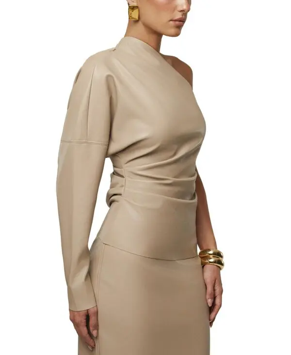 JLUXLABEL Demi One Shoulder Top - Beige