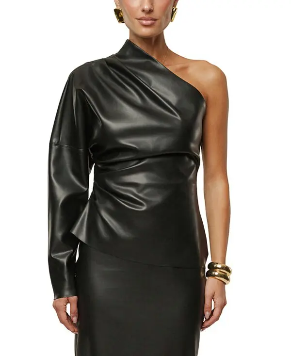 JLUXLABEL Demi One Shoulder Top - Black