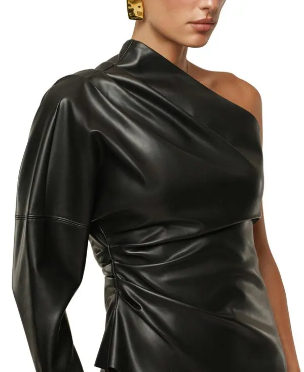 JLUXLABEL Demi One Shoulder Top - Black