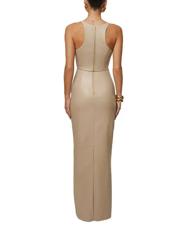 JLUXLABEL Pu Leather Top - Beige