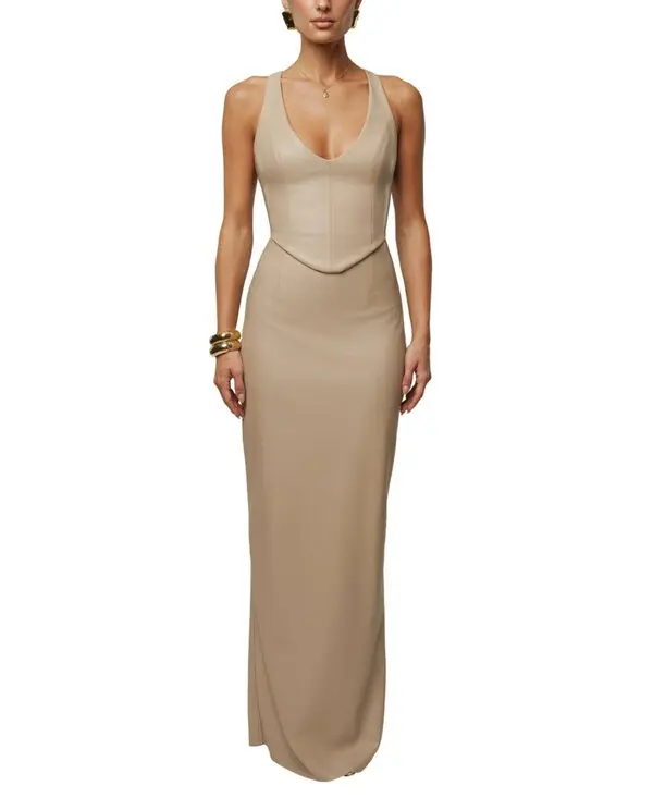JLUXLABEL Pu Leather Top - Beige