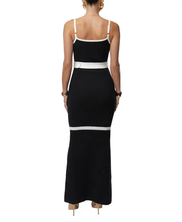JLUXLABEL Belted Cami Maxi Dress - Black
