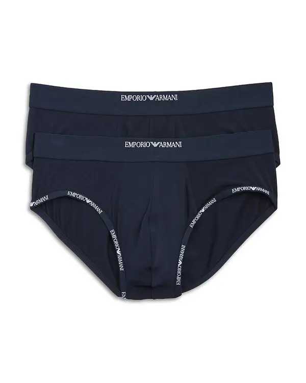 Emporio Armani Logo Briefs, Pack Of 2 - Solid