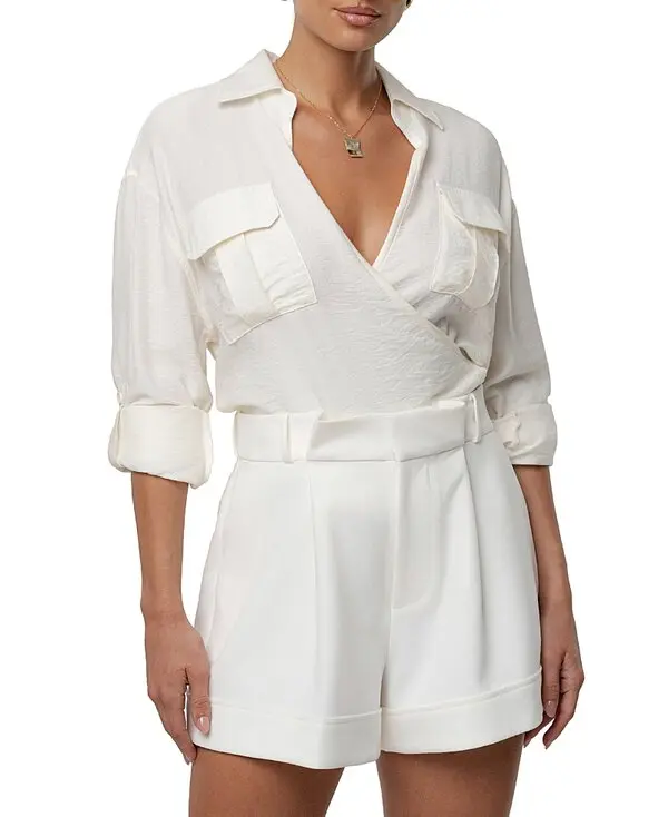 JLUXLABEL Drift Collared Cargo Top - Ivory