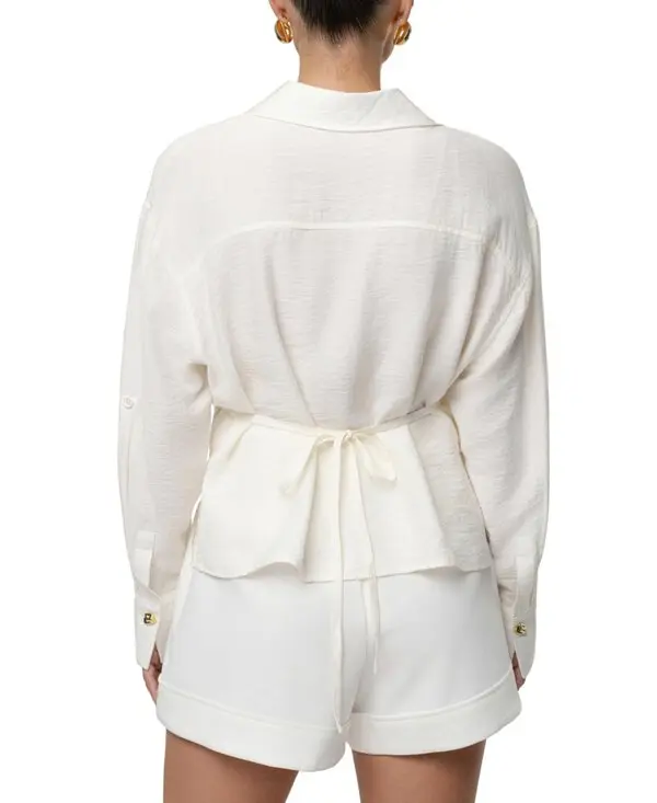 JLUXLABEL Drift Collared Cargo Top - Ivory