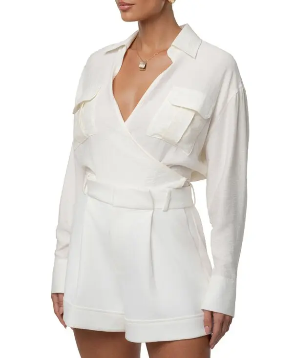 JLUXLABEL Drift Collared Cargo Top - Ivory