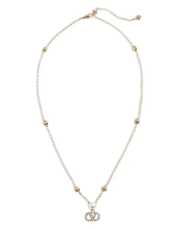 Valentino Garavani Vlogo Signature Necklace - Gold/white