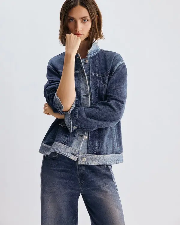 Rag & Bone Miramar Combo Terry Oversized Trucker Jacket