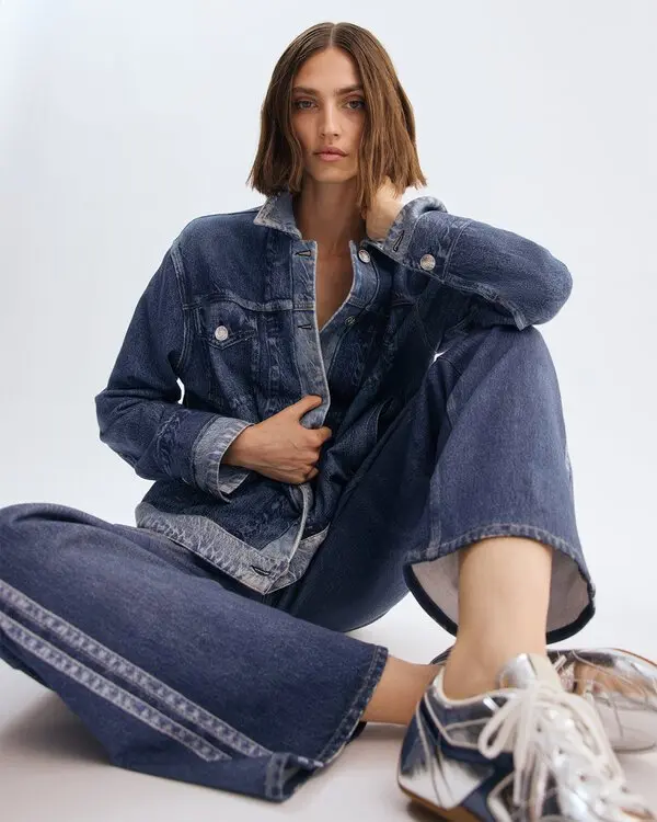 Rag & Bone Miramar Combo Terry Oversized Trucker Jacket