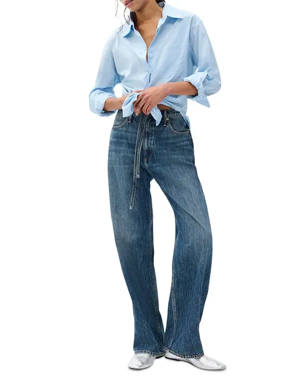 Rag & Bone Phoebe Drawstring Wide Leg Jeans - Declan