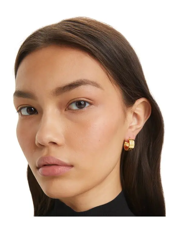 Tory Burch Small Icon T Monogram Hoop Earrings - Gold