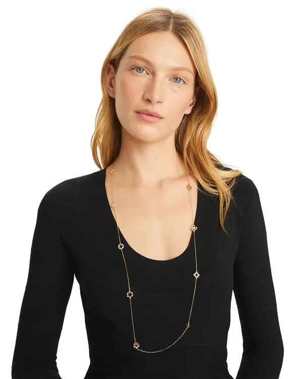 Tory Burch Forget Me Not Flower Strand Necklace