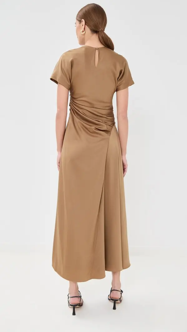 Simkhai Marabella Draped Midi Dress - Chai
