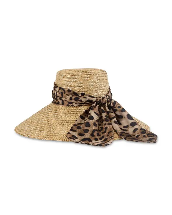 Eugenia Kim Mirabel Straw Sun Hat With Satin Scarf - Natural