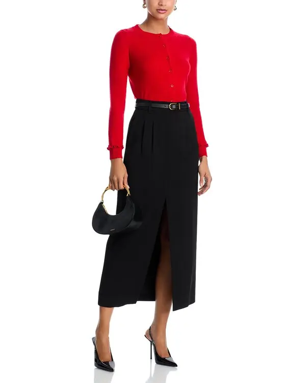 French Connection Harry Front Slit Midi Skirt - Black