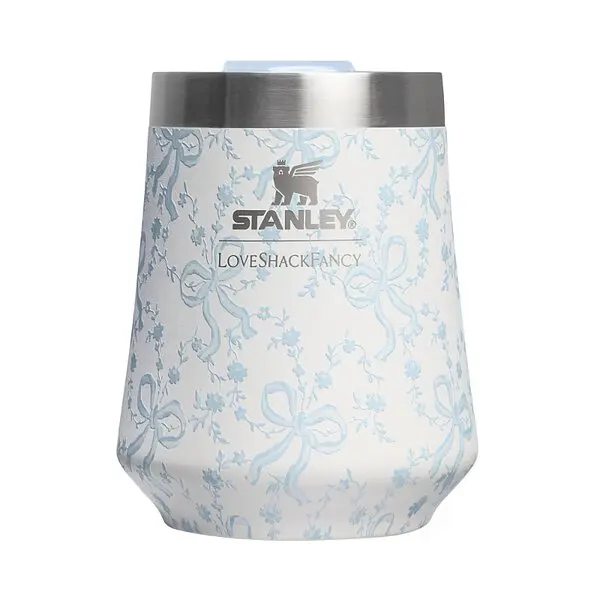 STANLEY X Loveshackfancy Holiday Reserve Wine Tumbler, 11 Oz - Coquette Bow Winter Ice