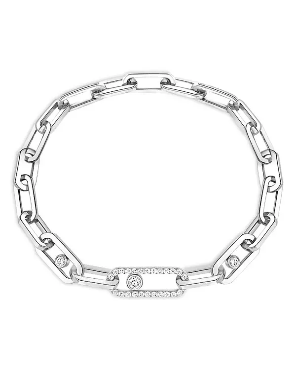 Messika 18k Diamond Link Chain Bracelet - White Gold