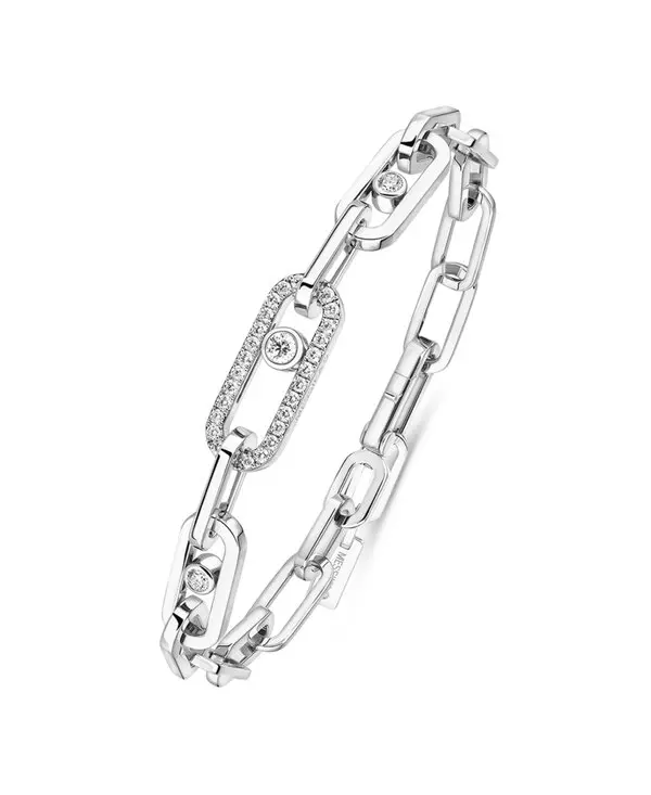 Messika 18k Diamond Link Chain Bracelet - White Gold