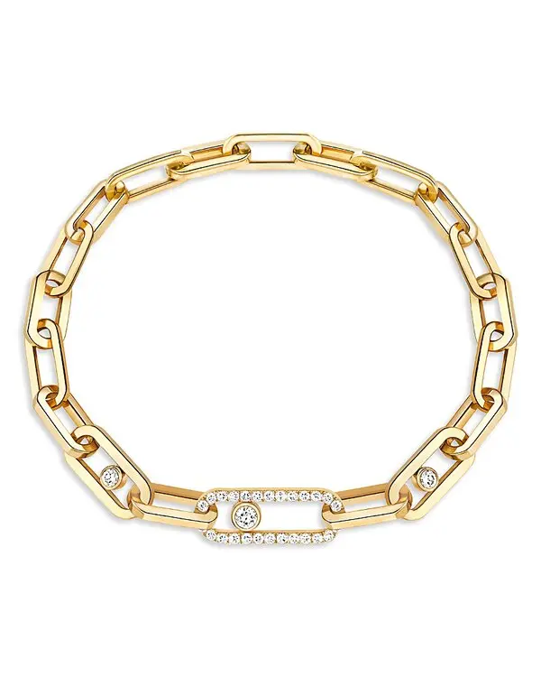 Messika 18k Diamond Curb Chain Bracelet - Yellow Gold
