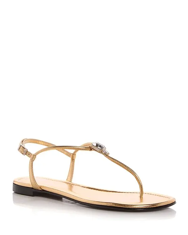 GIUSEPPE ZANOTTI Embellished Thong Sandals - Oro