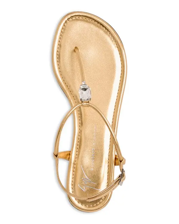 GIUSEPPE ZANOTTI Embellished Thong Sandals - Oro