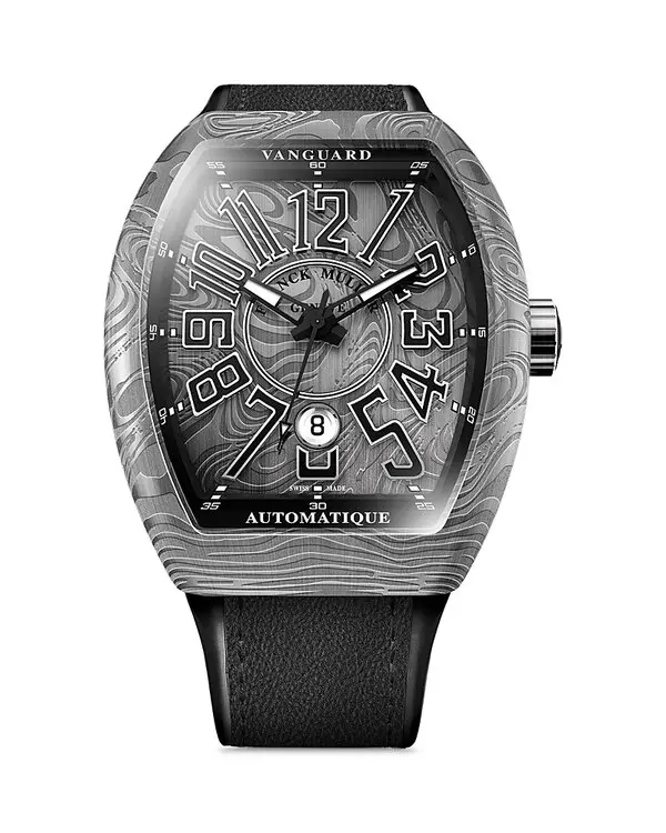 Franck Muller Vanguard Damascus Steel Watch, 44mm - Black/black