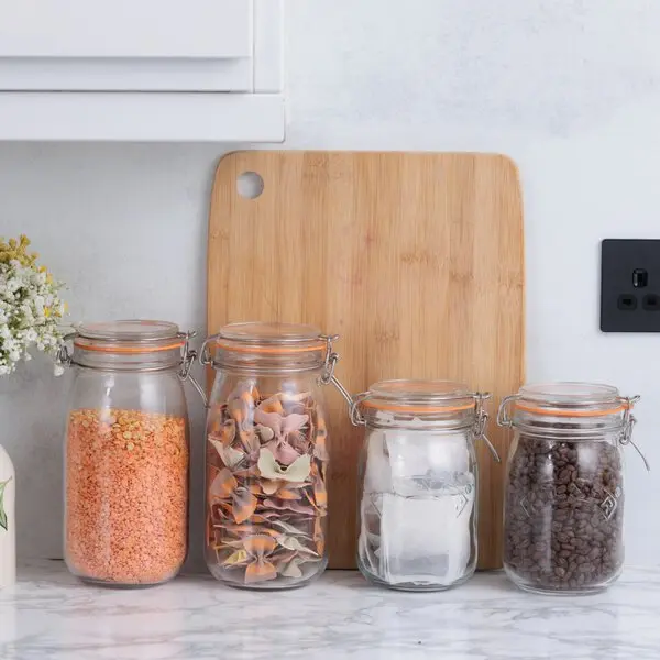 KILNER Round Clip Top Jars, Set Of 4