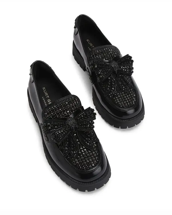 Kurt Geiger Bow Crystal-embellished Loafers