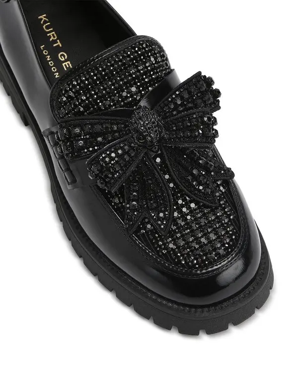 Kurt Geiger Bow Crystal-embellished Loafers