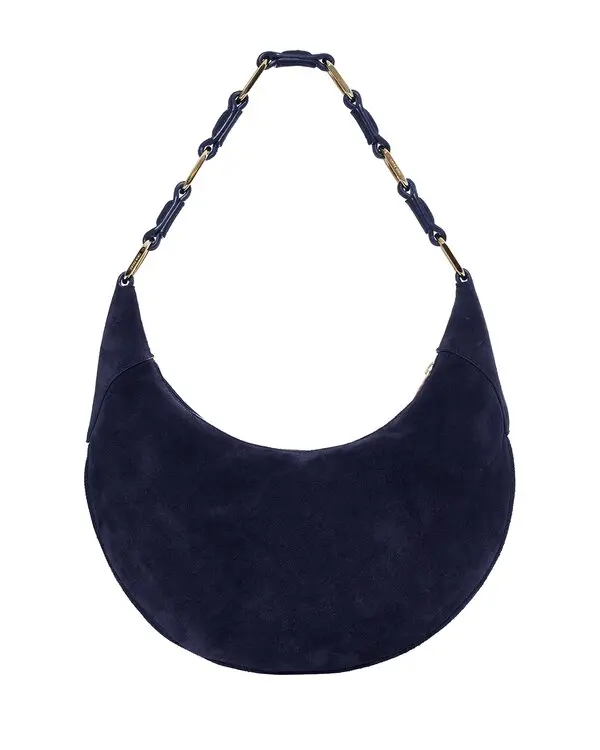 ANINE BING Kate Suede Hobo Bag - Navy