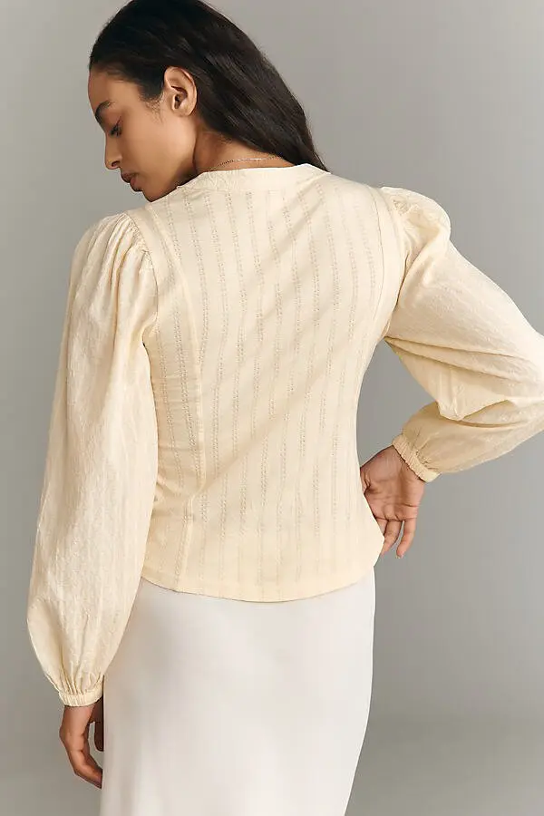 PILCRO Long-sleeve Reworked Buttondown Top