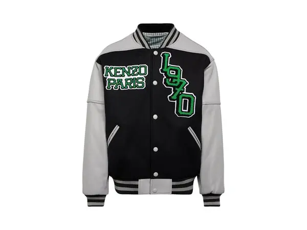 Kenzo Tiger Varsity Leather-paneled Jacket