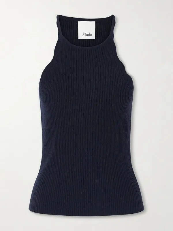 ALLUDE Ribbed Wool And Cashmere-blend Top