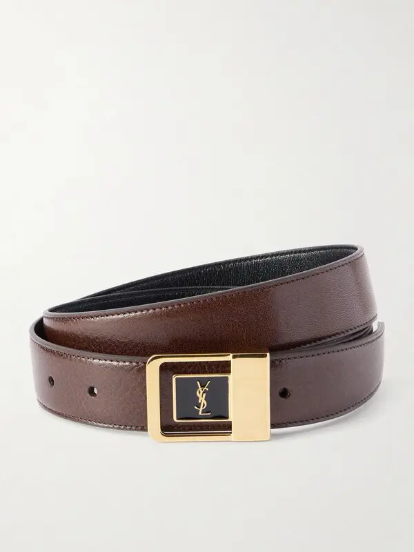 Saint Laurent La 66 Leather Belt - Brown