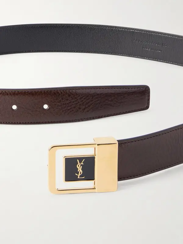 Saint Laurent La 66 Leather Belt - Brown