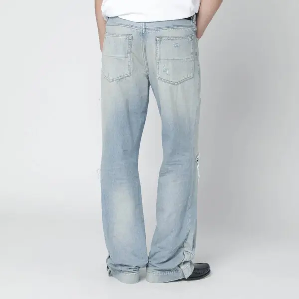 Amiri Ripped Jeans In Mist Indigo - Light Blue