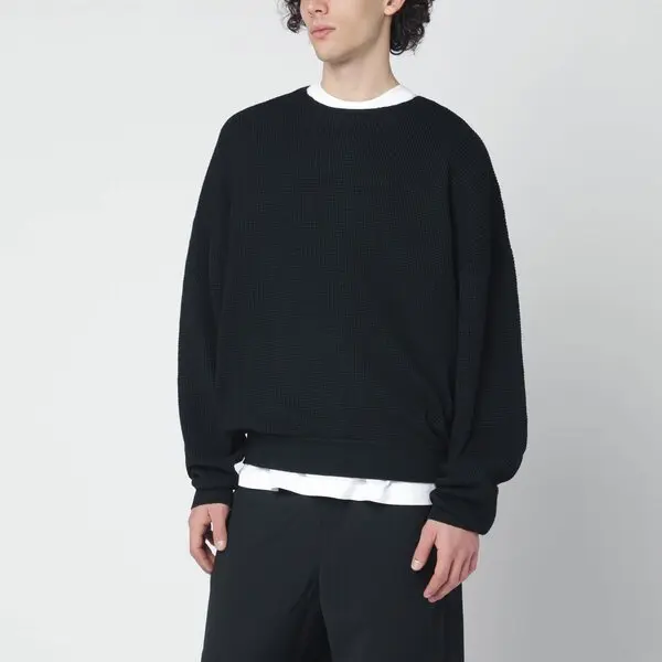 Fear Of God Waffle-knit Sweatshirt - Black