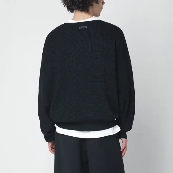 Fear Of God Waffle-knit Sweatshirt - Black